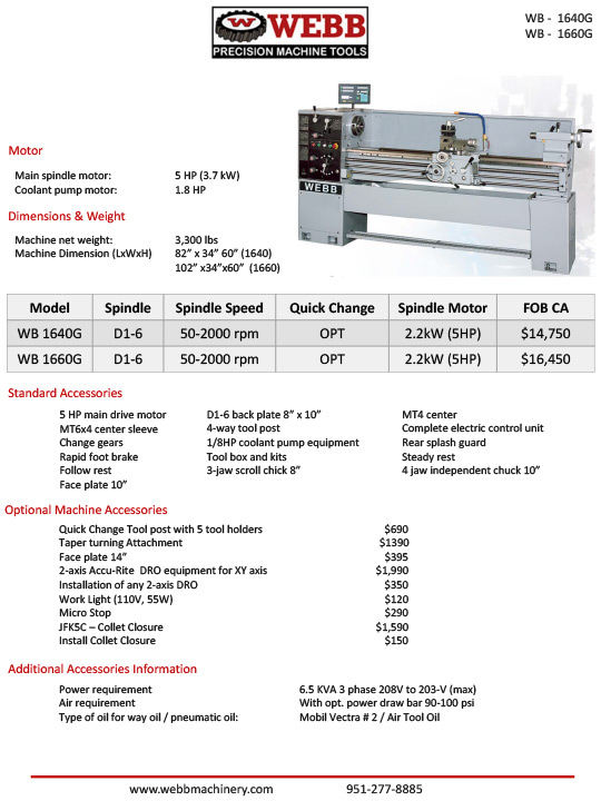 WEBB WB 1640 - Webb Machinery